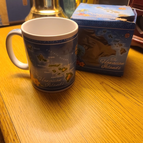 Dining | Hawaiian Islands Map Coffee Mug Souvenir Bluewhite | Poshmark